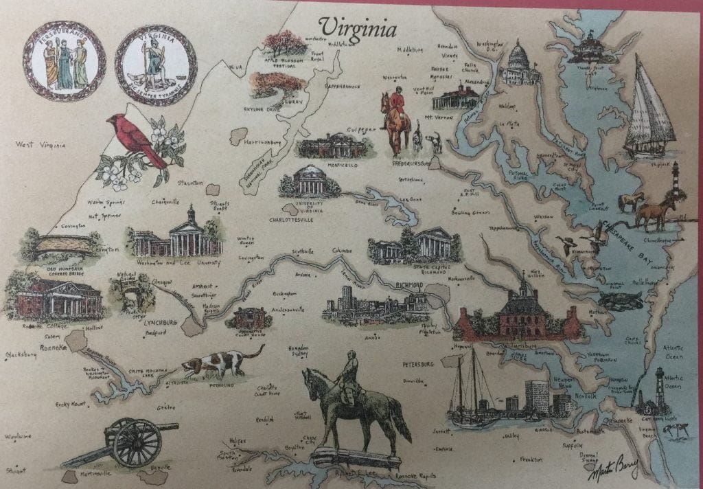 Virginia Map | Martin Barry Art